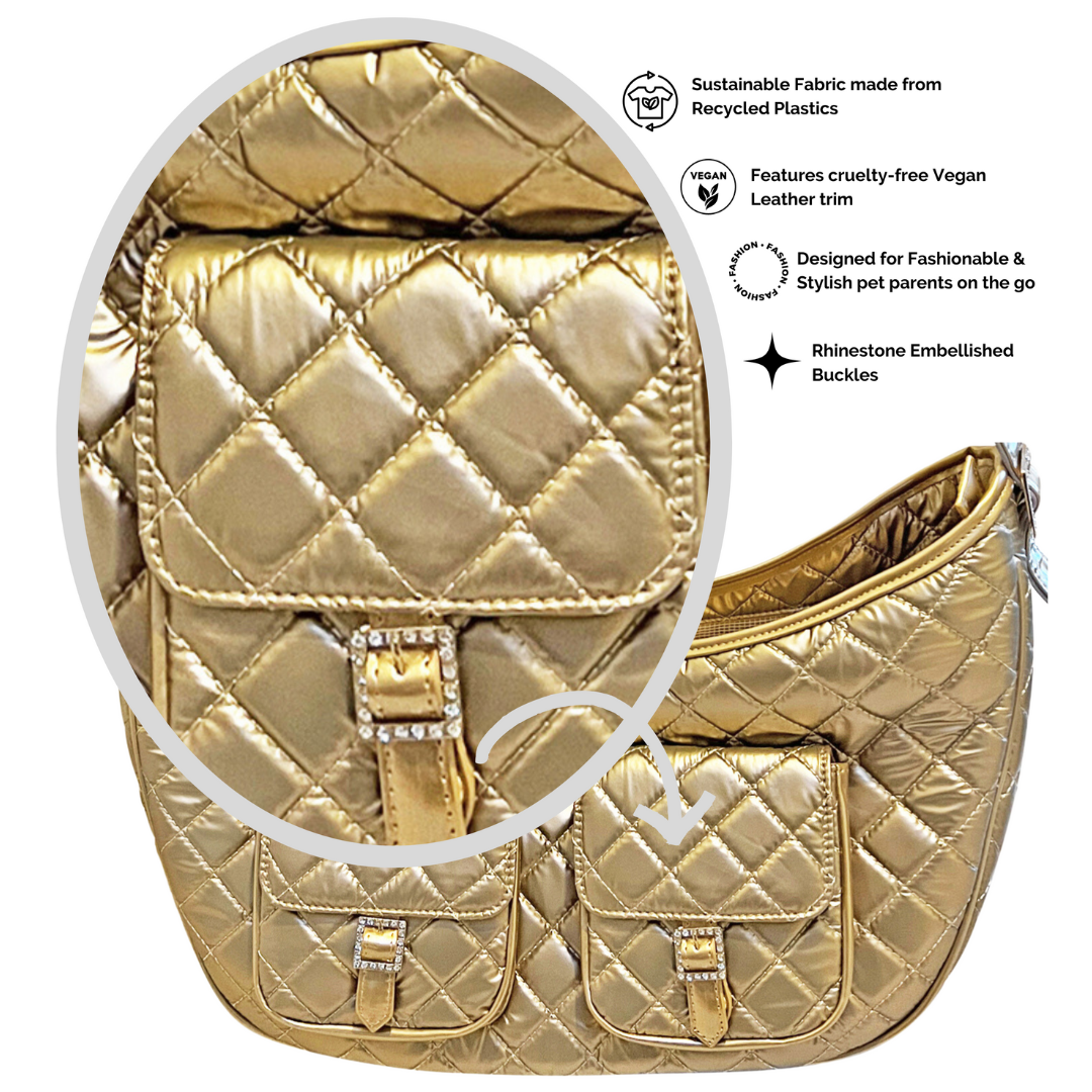 Quilted Emily Sling: Metallics & Rhinestones – A Pet with Paws
